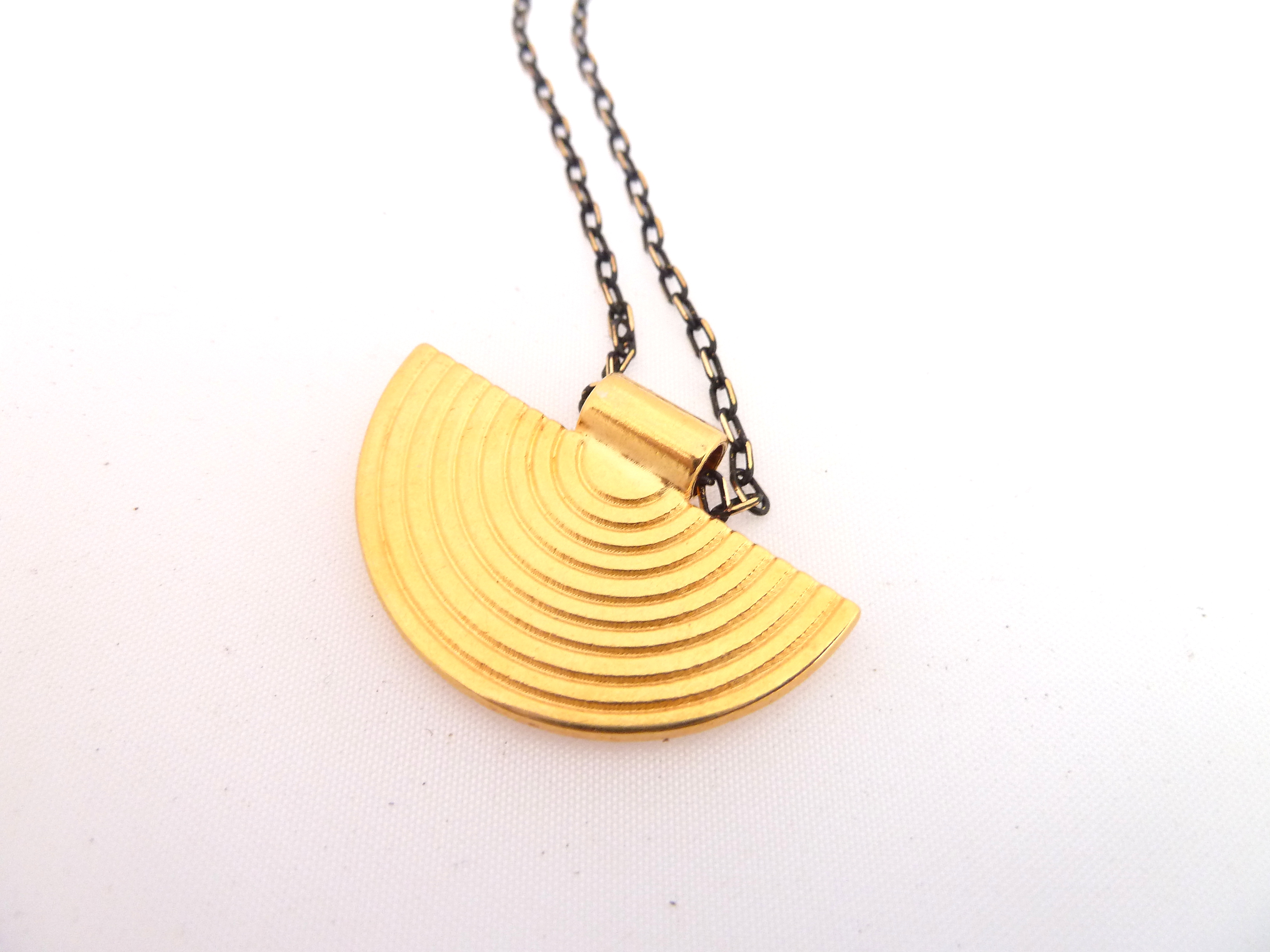 Geometric Necklace/half Circle Necklace/gold Plated Semi Circle ...